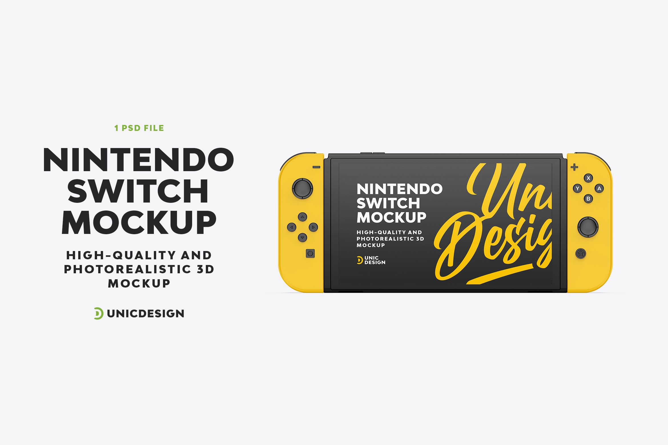 Nintendo Switch Mockup, a Device Mockup by UnicDesign