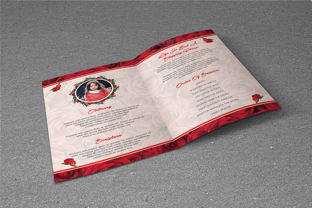 Child Funeral Program Template-V443, a Brochure Template by Template Shop