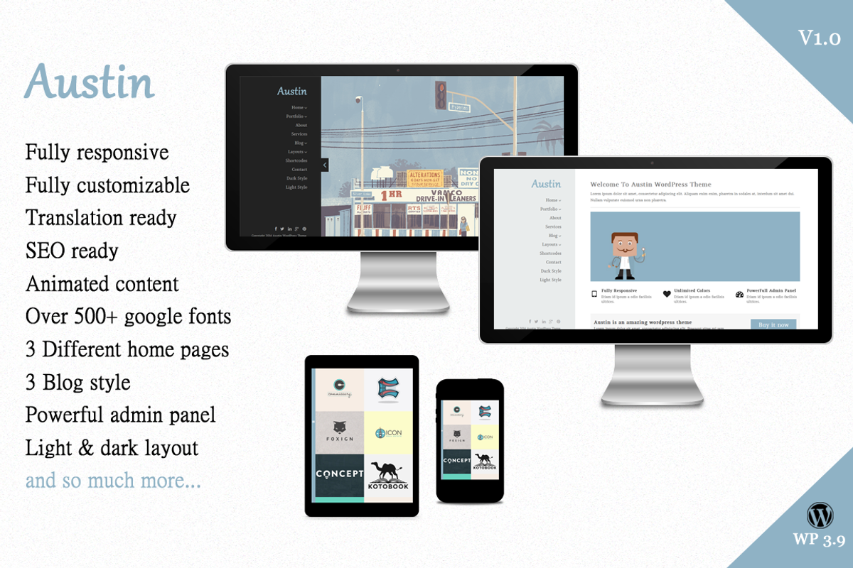 Austin - Creative WordPress Theme, a WordPress Template by GbThemes