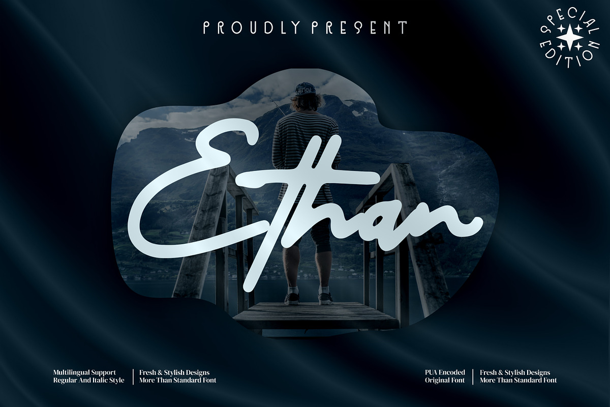 Ethan Signature - Script style font, a Script Font by mahstudios