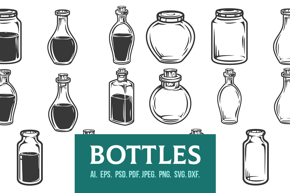 Bottles, an Object Graphic by CGterminal | Creative Market