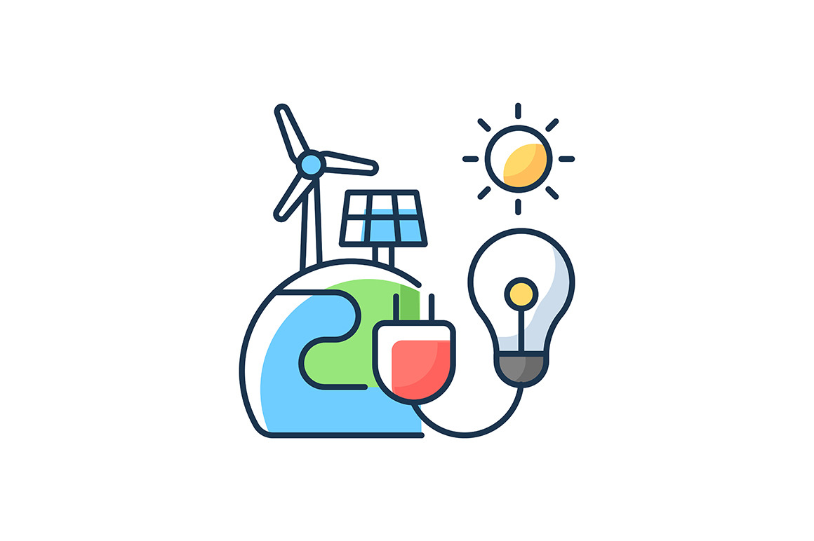 Energy sector RGB color icon, an Outline Icon by bsd studio