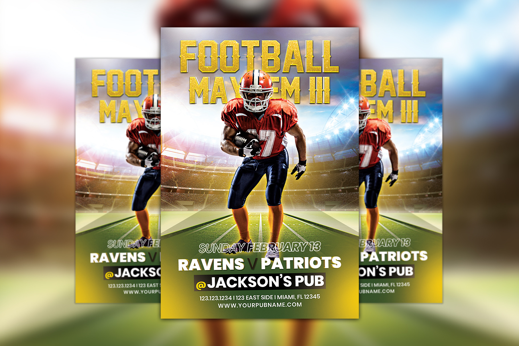 Football Mayhem Flyer Template, a Flyer Template by Flyermind
