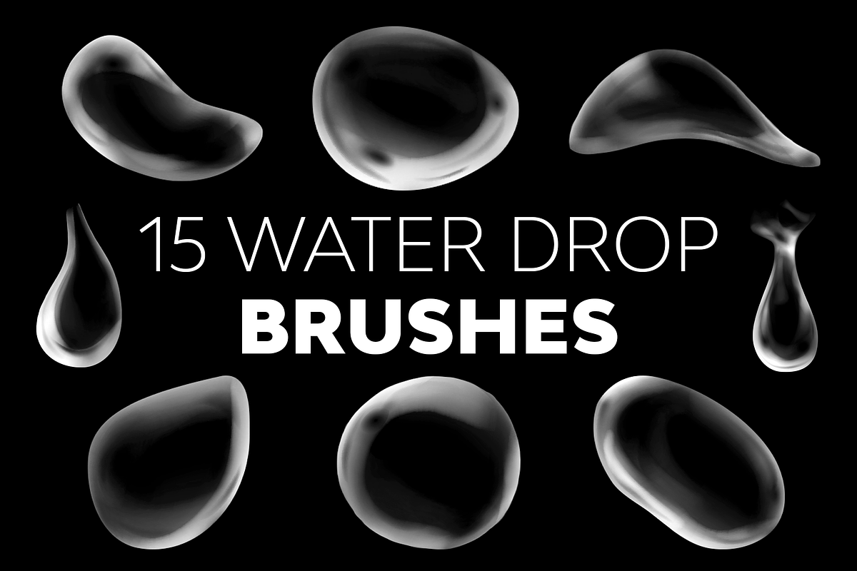Water Drop Brushes, a Brush Add-On by UnicDesign