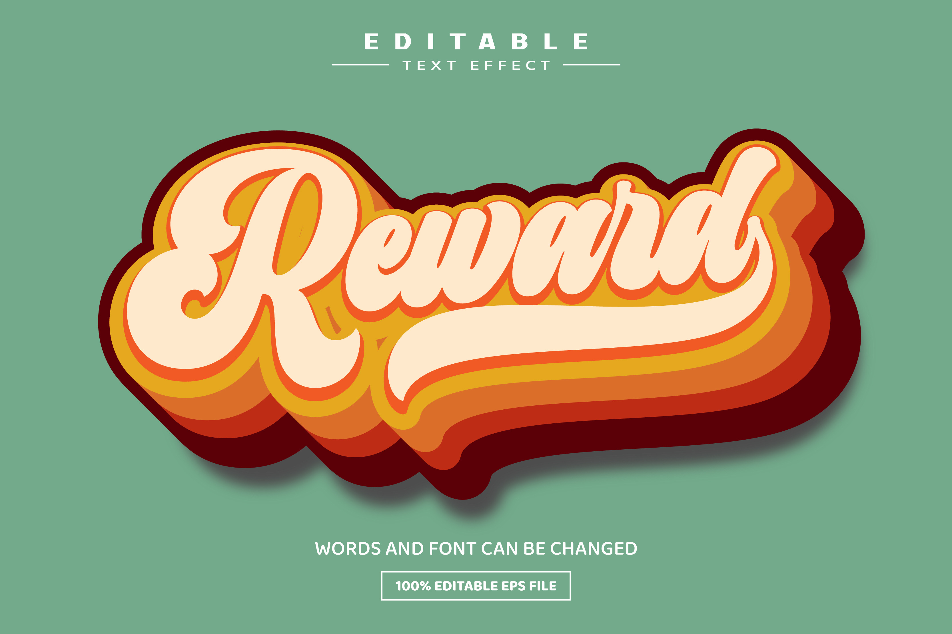 Reward 3D editable text effect | Creative Market