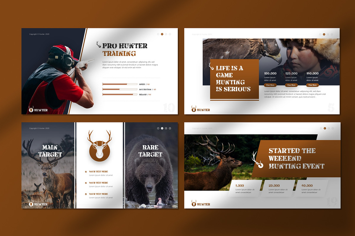Hunter Hunting PowerPoint Template, a Presentation Template by RRGraph