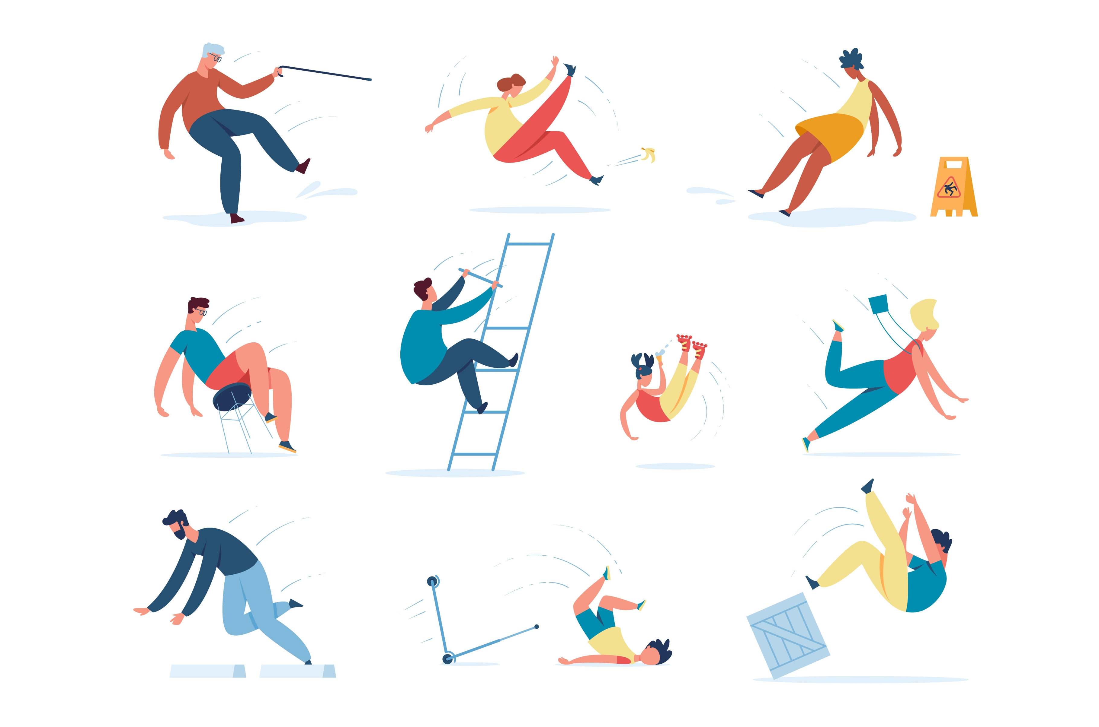Falling down people, kids and | People Illustrations ~ Creative Market
