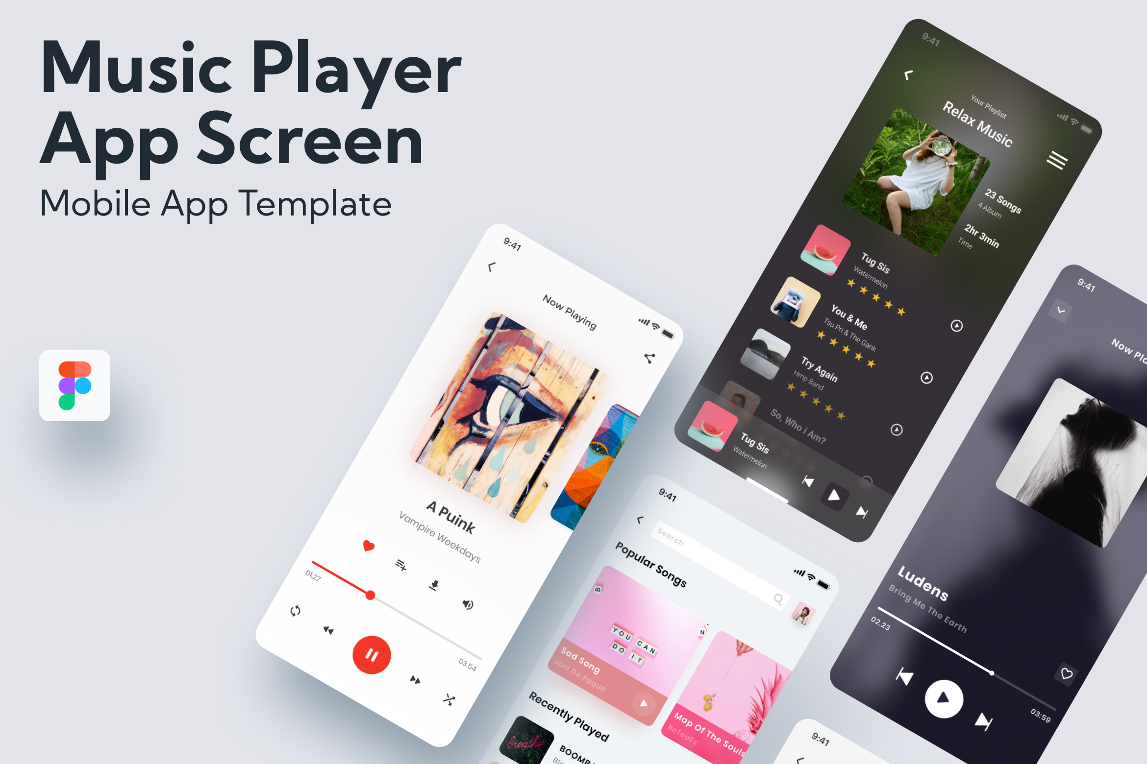 Music Player App - Mobile Screen Tem, an App Template by Kreativ Space