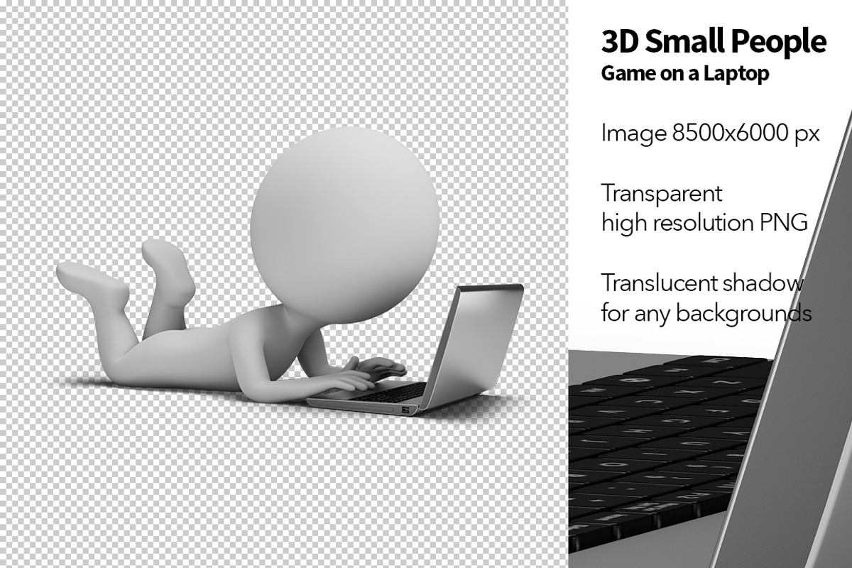 3D Small People - Game on a Laptop, a Person Illustration by Anatoly ...