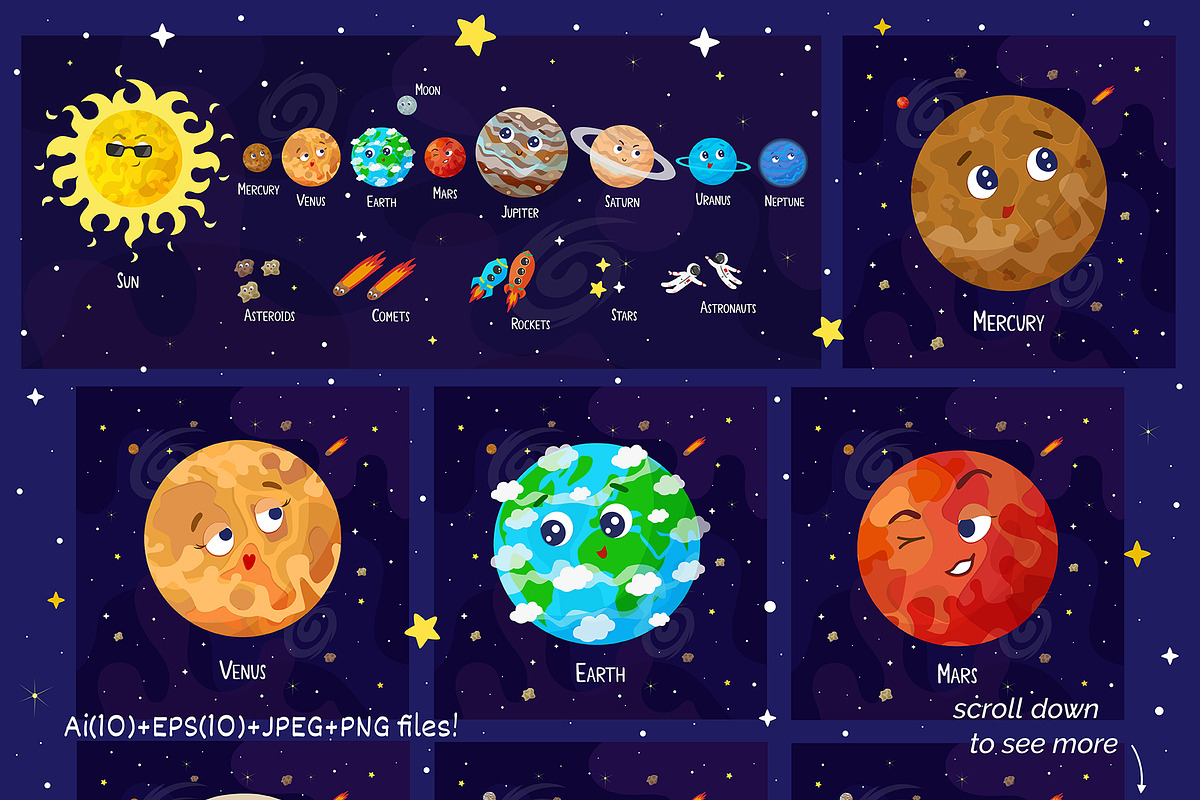 Outer Space for kids, an Education Illustration by SvetaDraws