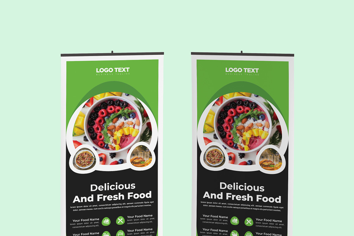 Food Roll Up Banner Design, a Flyer Template by MRI STUDIO