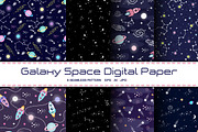 8 Galaxy Space Digital Papers