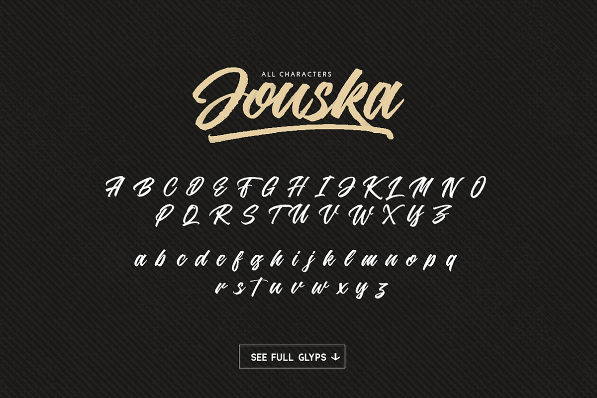 Jouska Textured Brush Script, a Script Font by Letterhend Studio