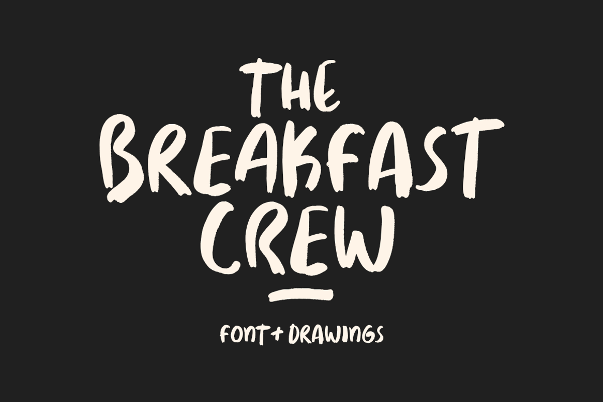 Breakfast Crew Font + Illustrations, a Script Font by The Branded Quotes