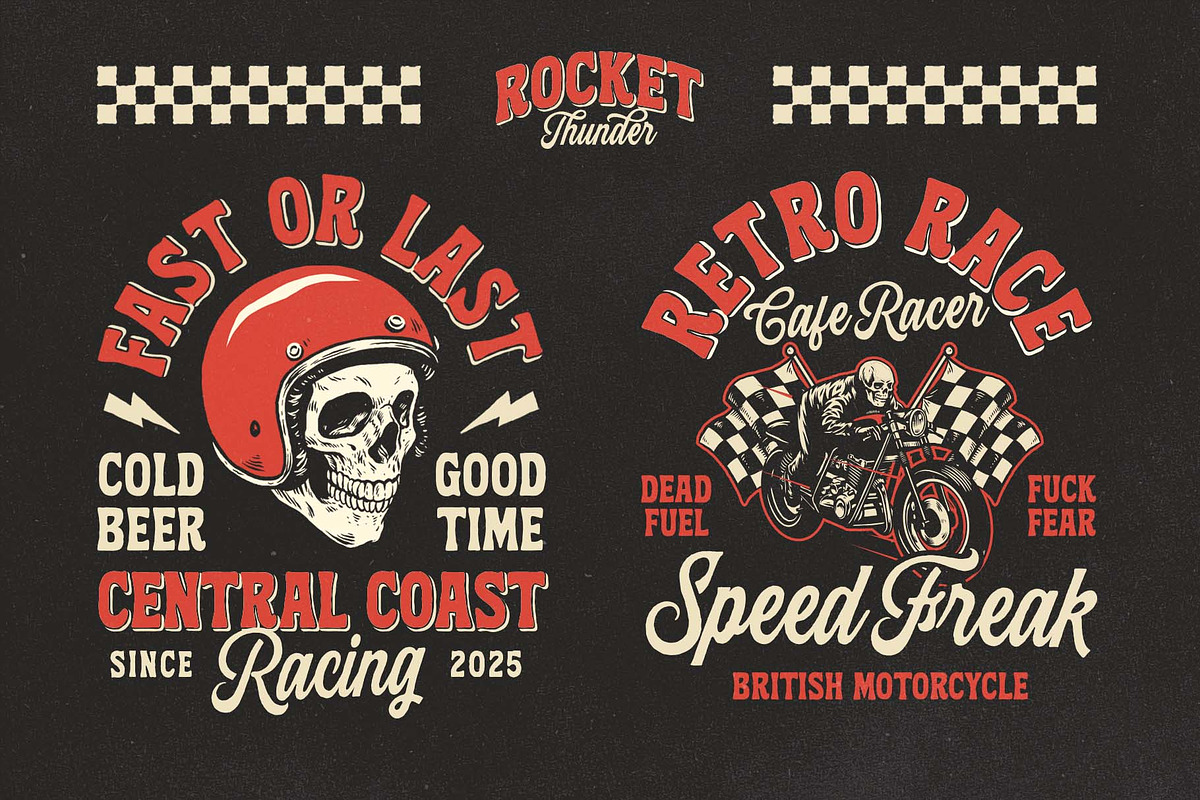 Rocket Thunder a Handmade Duo Font, a Slab Serif Font by Blankids Studio