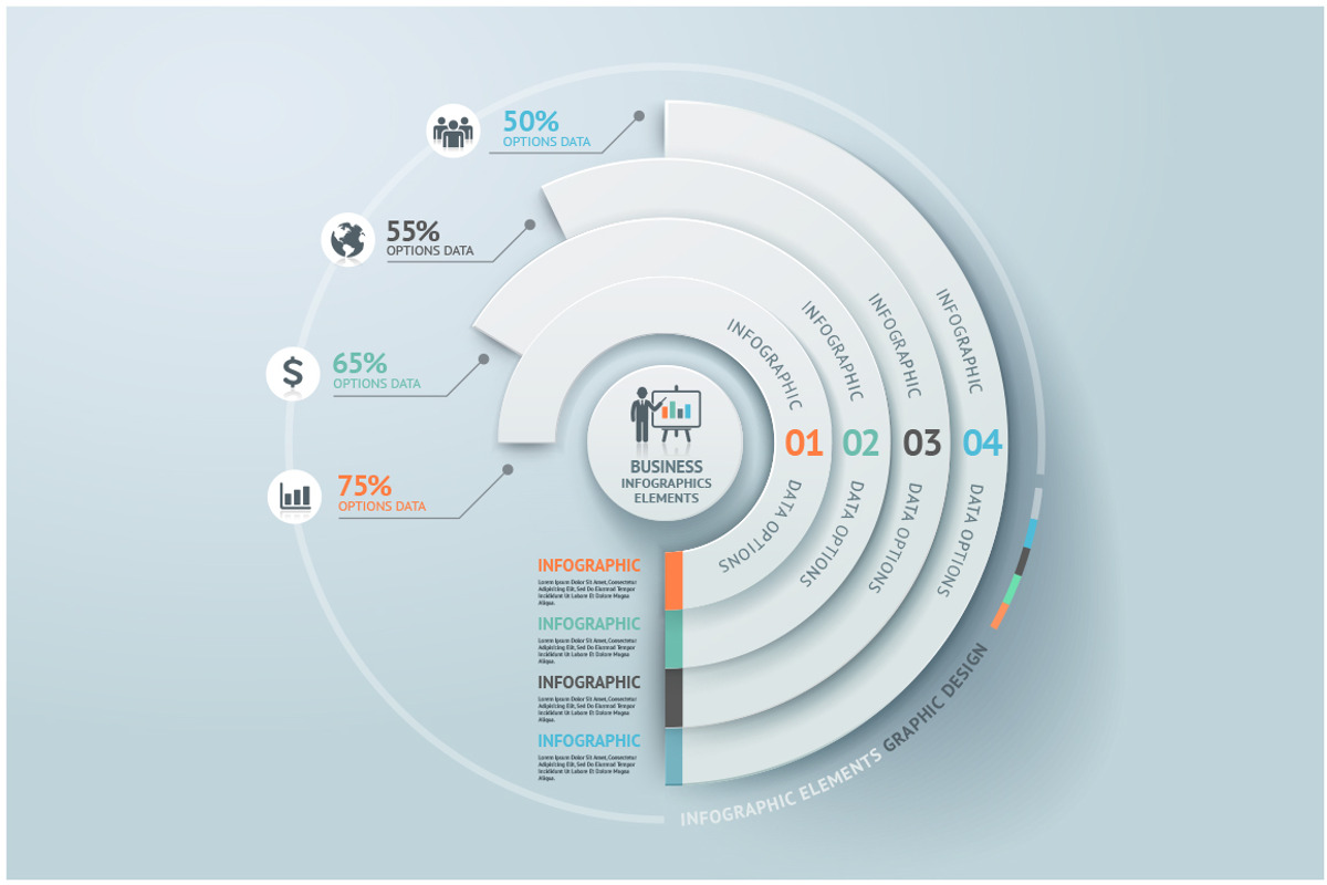 Business Infographic Circle Elements, an Object Graphic by Graphixmania