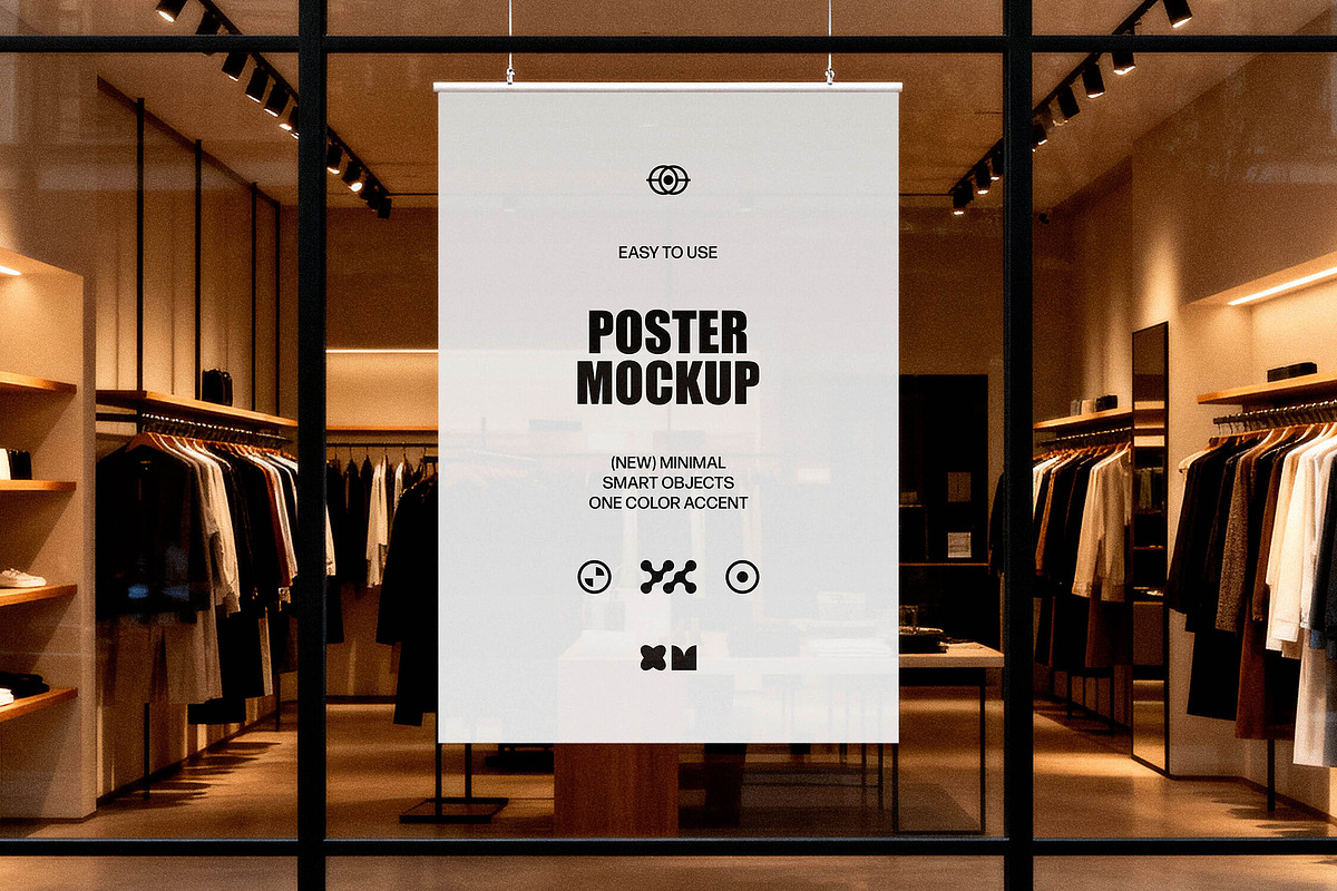 Boutique Window Poster Mockup, an Advertising Mockup by Design Squad