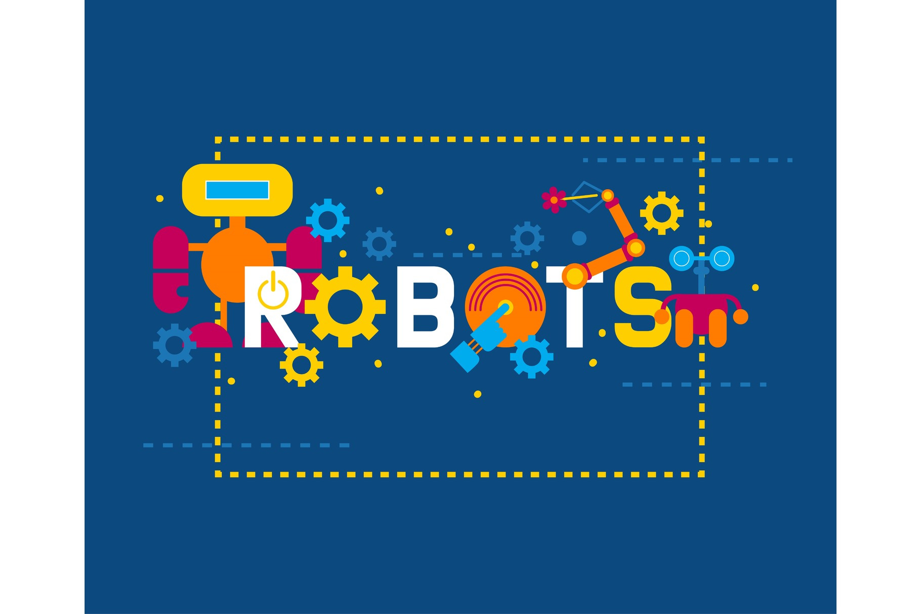 Robotics creation icons banner, a Texture Graphic by KitVector