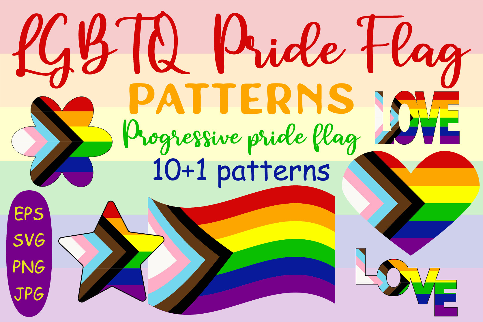 Seamless pattern with new lgbt flag