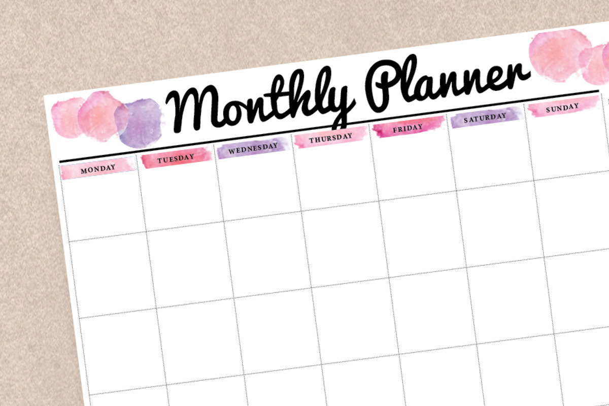 Pink Planner: Letter Size, a Stationery Template by Stick with Sam ...