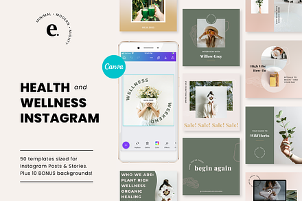 Health & Wellness templates | Social Media Templates ~ Creative Market