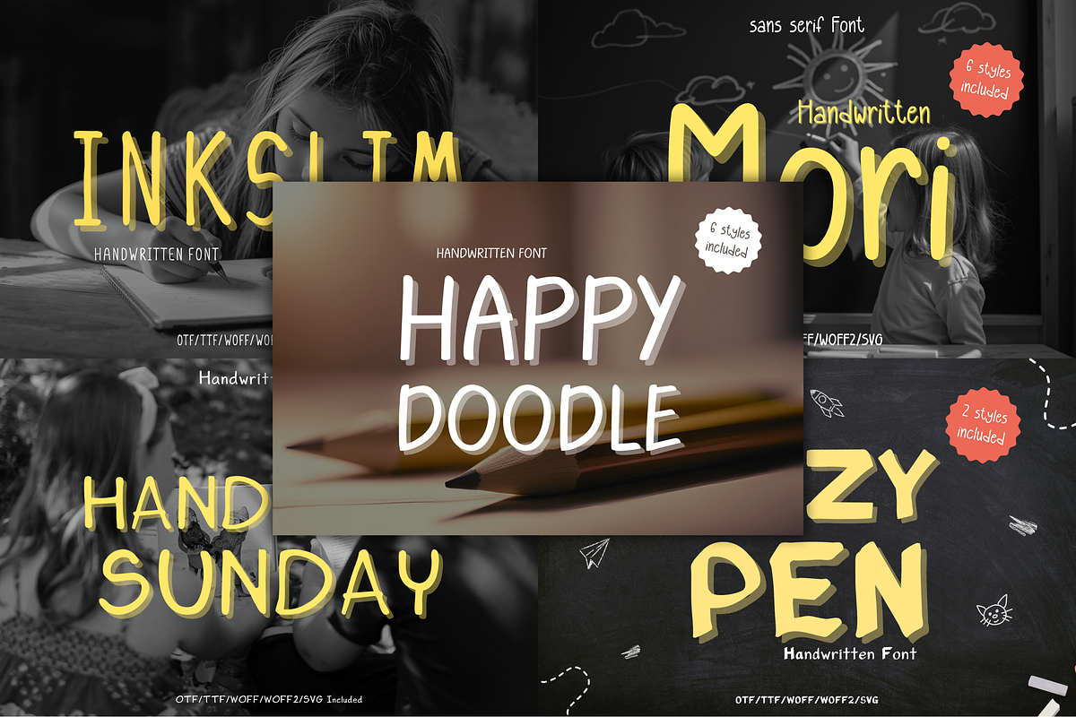 Handwritten Classroom Font bundle, a Handwritten Font by ZoloDesignHub