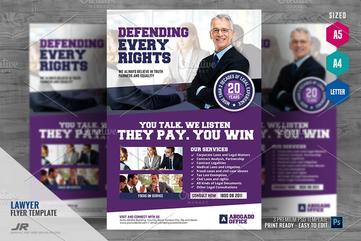 Legal and Law Firm Flyer, a Flyer Template by PSDPixel