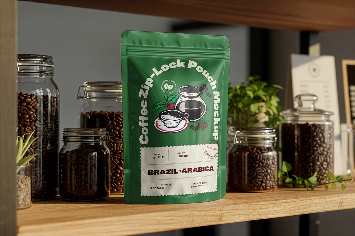 Standing Pouch Mockup, a Packaging Mockup by Nathatype