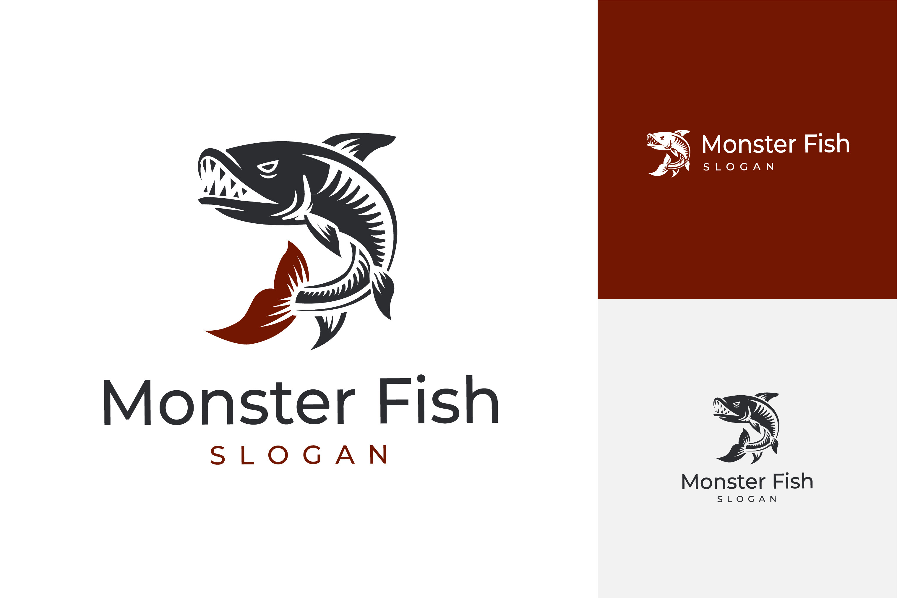 Angry fish vector logo template, a Branding & Logo Template by agora