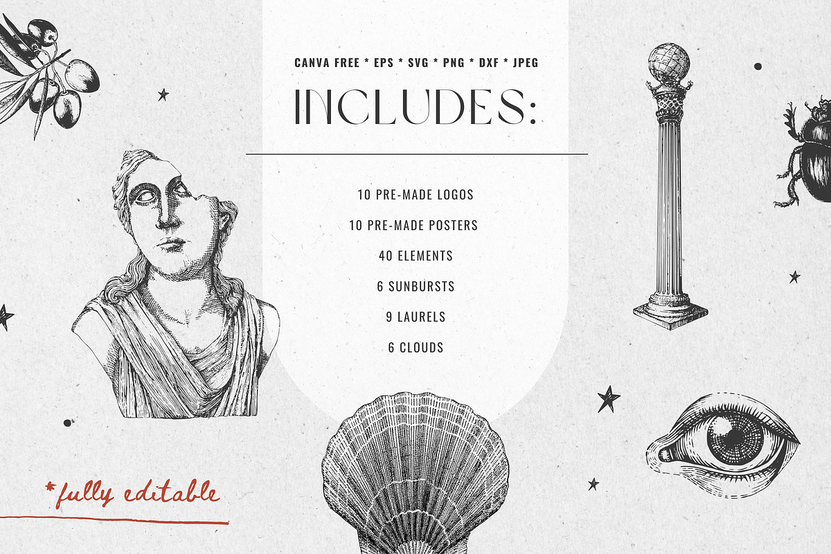 Antique Roman Greek Mythology Bundle | Creative Market