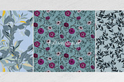 Blue floral seamless vector pack, a Pattern Graphic by PatternsBlooming