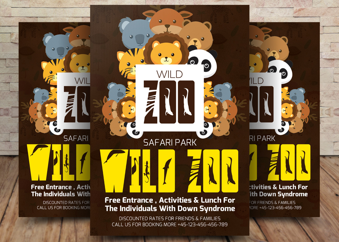 Wild Life Zoo Flyer, a Flyer Template by graphicforest
