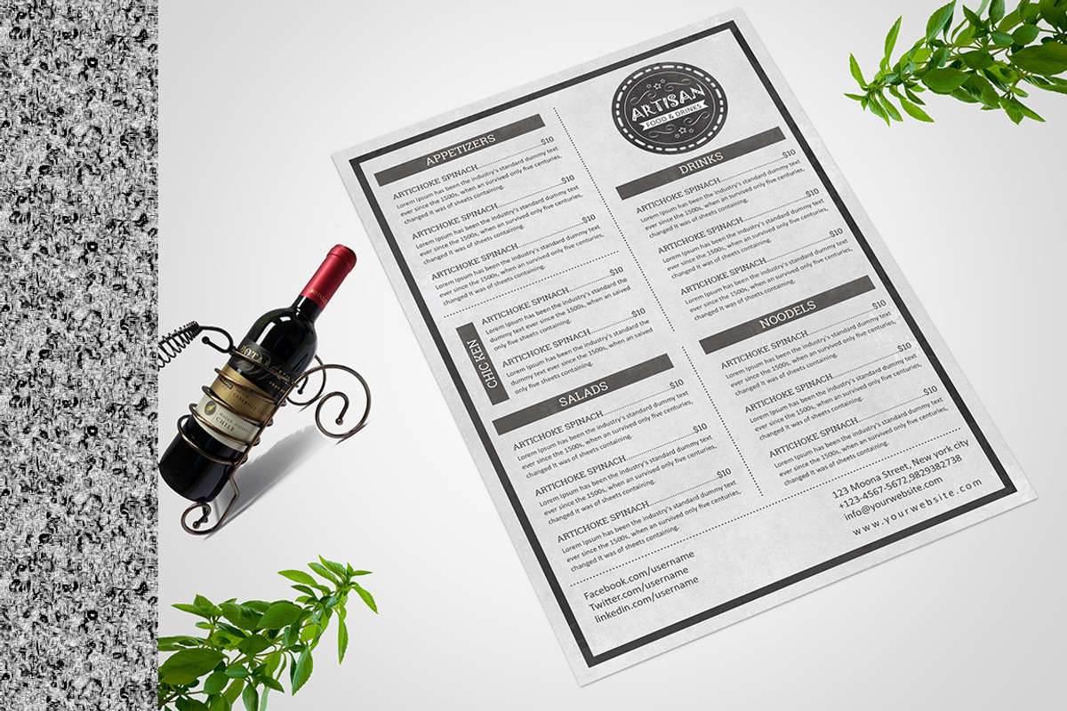 Simple Food Menu, a Flyer Template by Creative designer