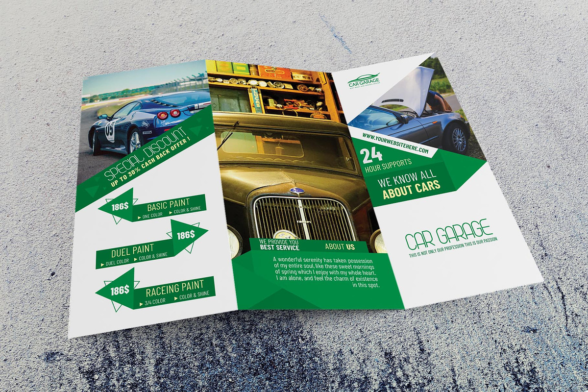 Car Garage & Service Tri-Fold, a Brochure Template by MRI STUDIO
