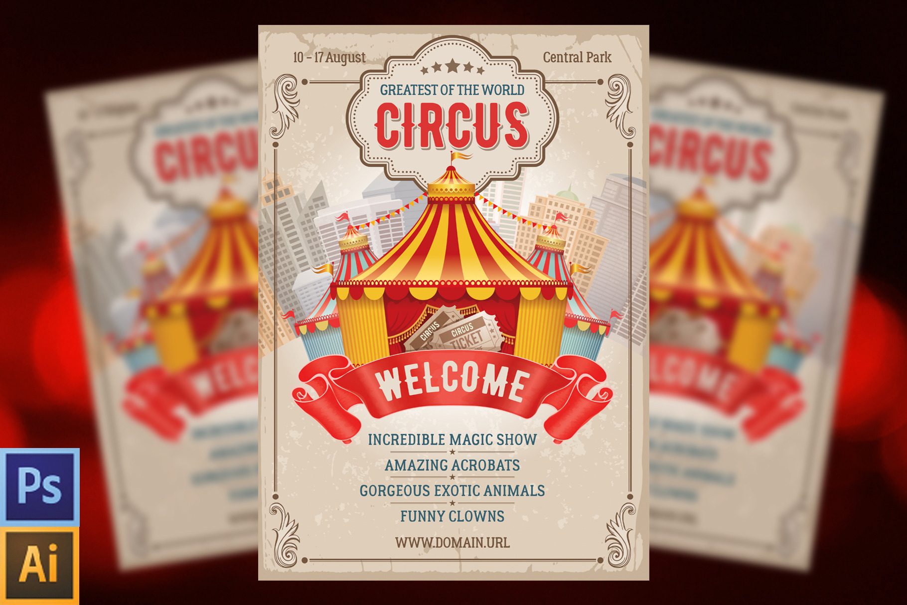 Circus Event Flyer / Poster Template, a Flyer Template by Vector beauty