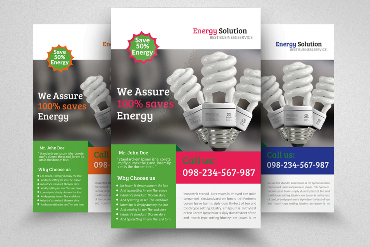 Energy Saver Flyer Template, a Flyer Template by Psd Templates