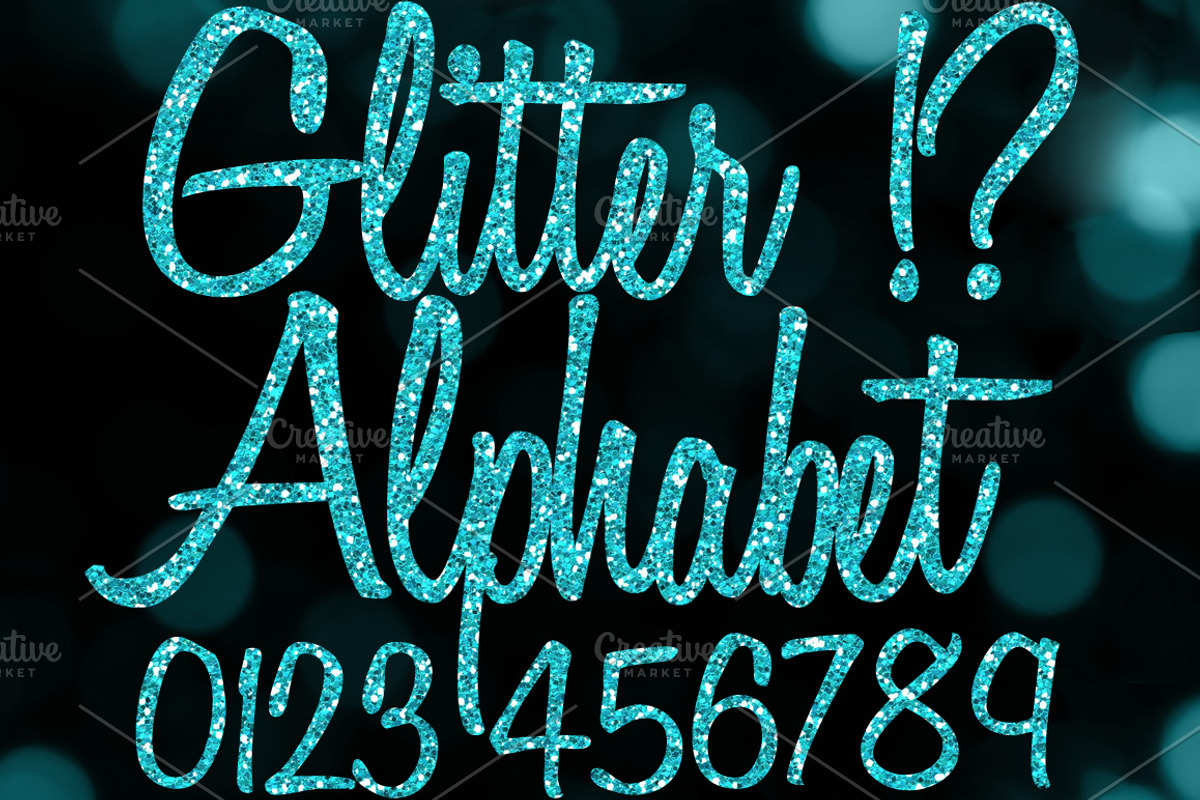 Blue Glitter Alphabet Clipart PNGs, an Object Graphic by Paper Element