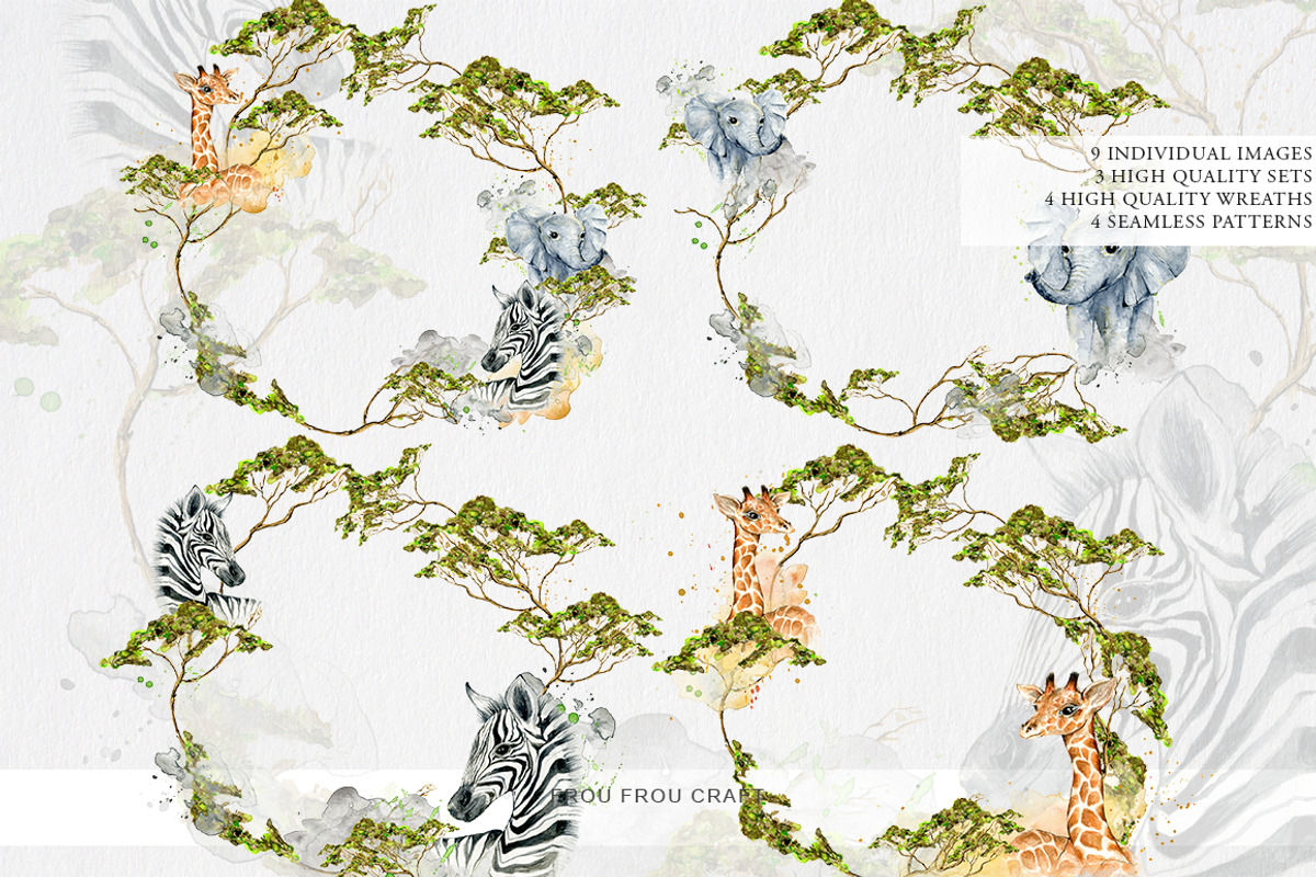 Savannah Clip Art, an Animal Illustration by Frou Fou Craft