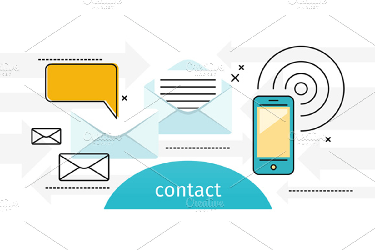 Contact Concept Message, a Technology Illustration by robuart ...