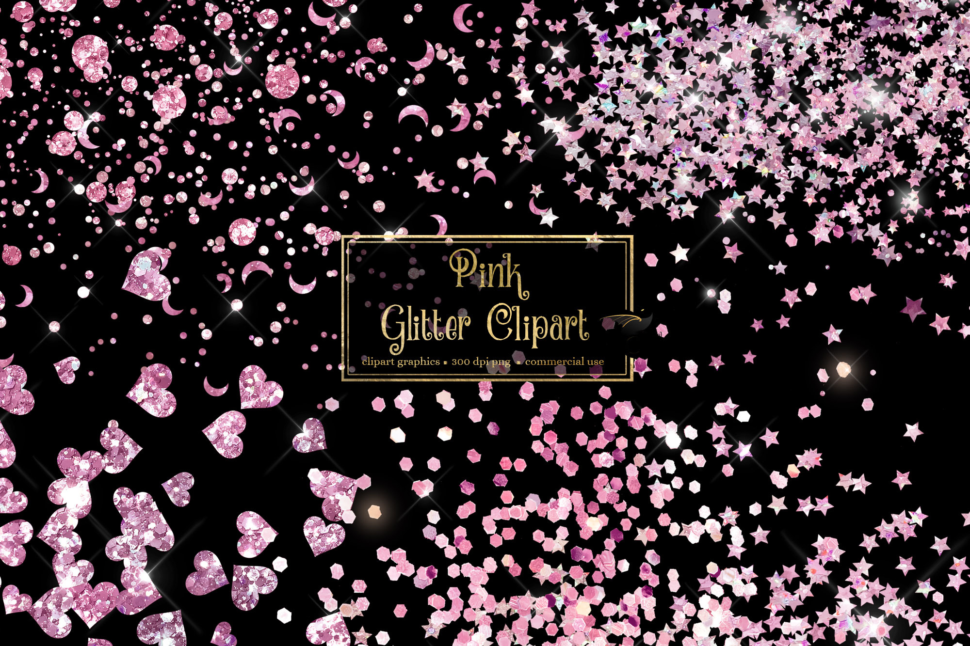 Pink Glitter Clipart, an Illustration by Digital Curio
