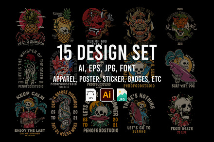 Vintage Military Designs Set | Work Illustrations ~ Creative Market