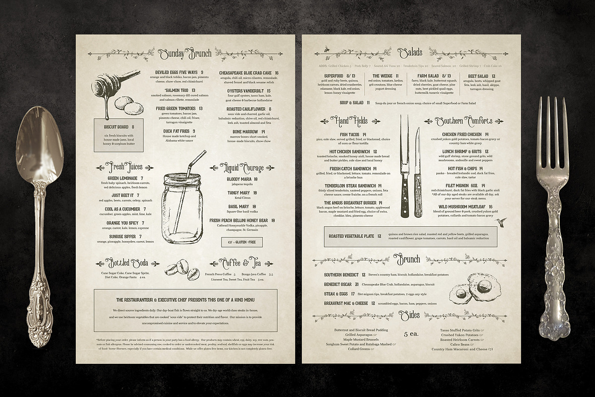 Classic Vintage Restaurant Menus, a Brochure Template by Chad Alan ...