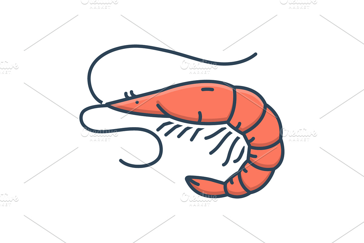 Shrimp prawn icon, an Icon by Creative priyanka