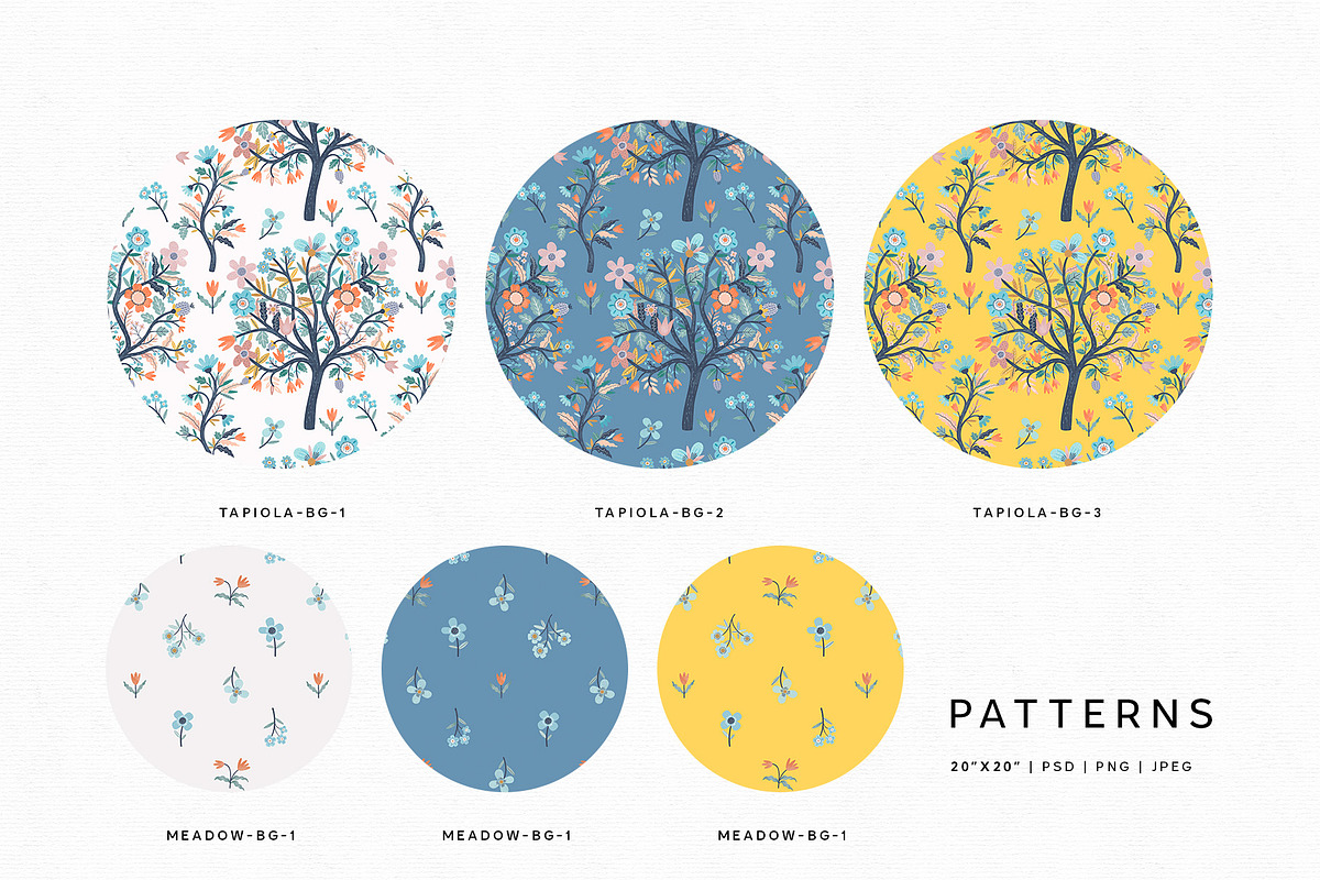 Summer mood. Family tree & Patterns, a Decorative Illustration by ...