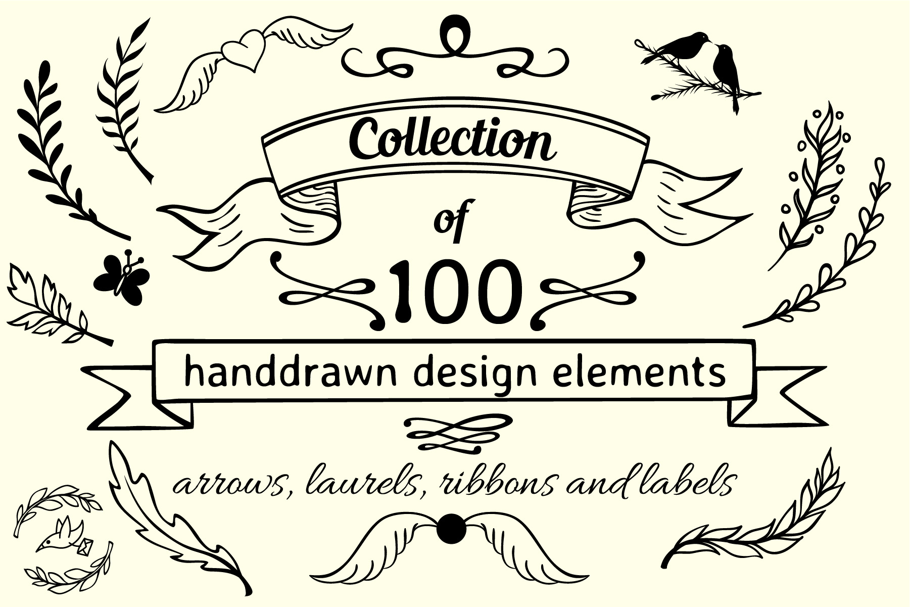 100 design elements set, a Templates & Theme by SHMEL_Studio