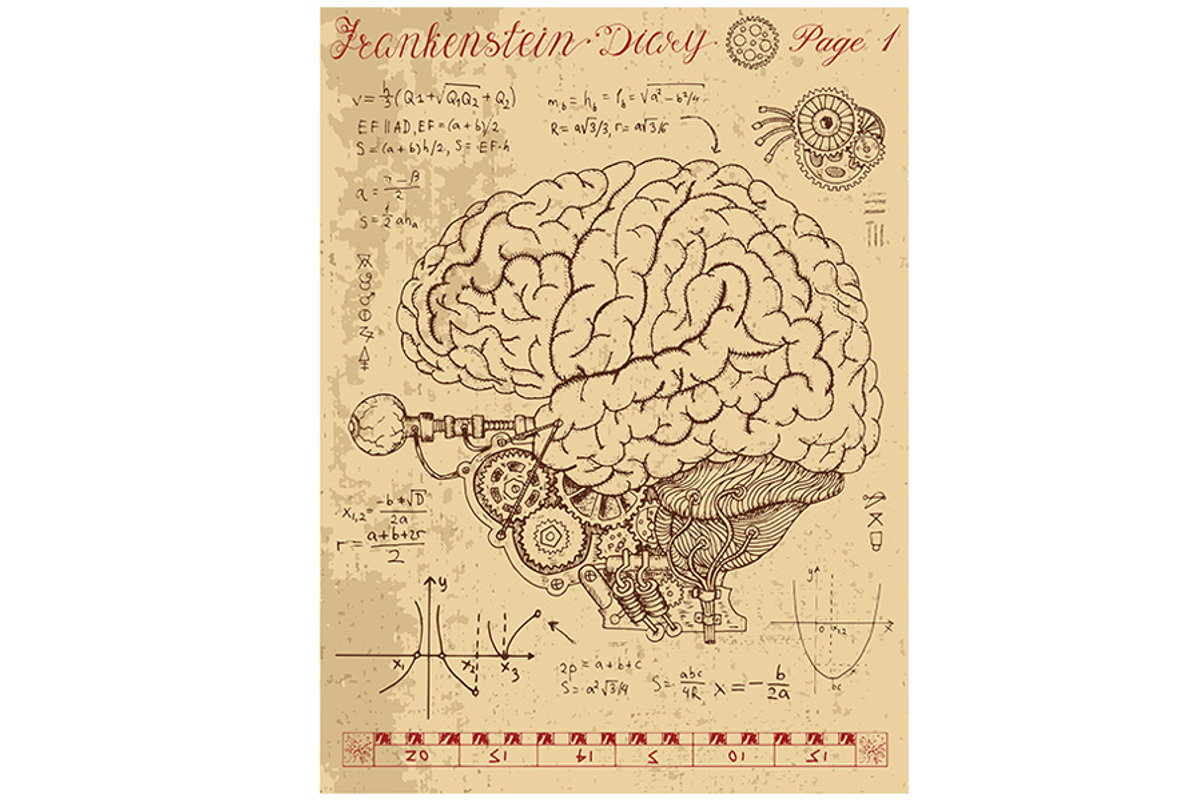 Frankenstein diary, a Technology Illustration by Samiramay