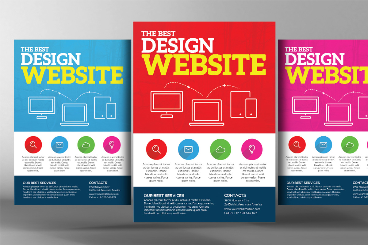 Premium Website Design Flyer, a Flyer Template by graphicforest