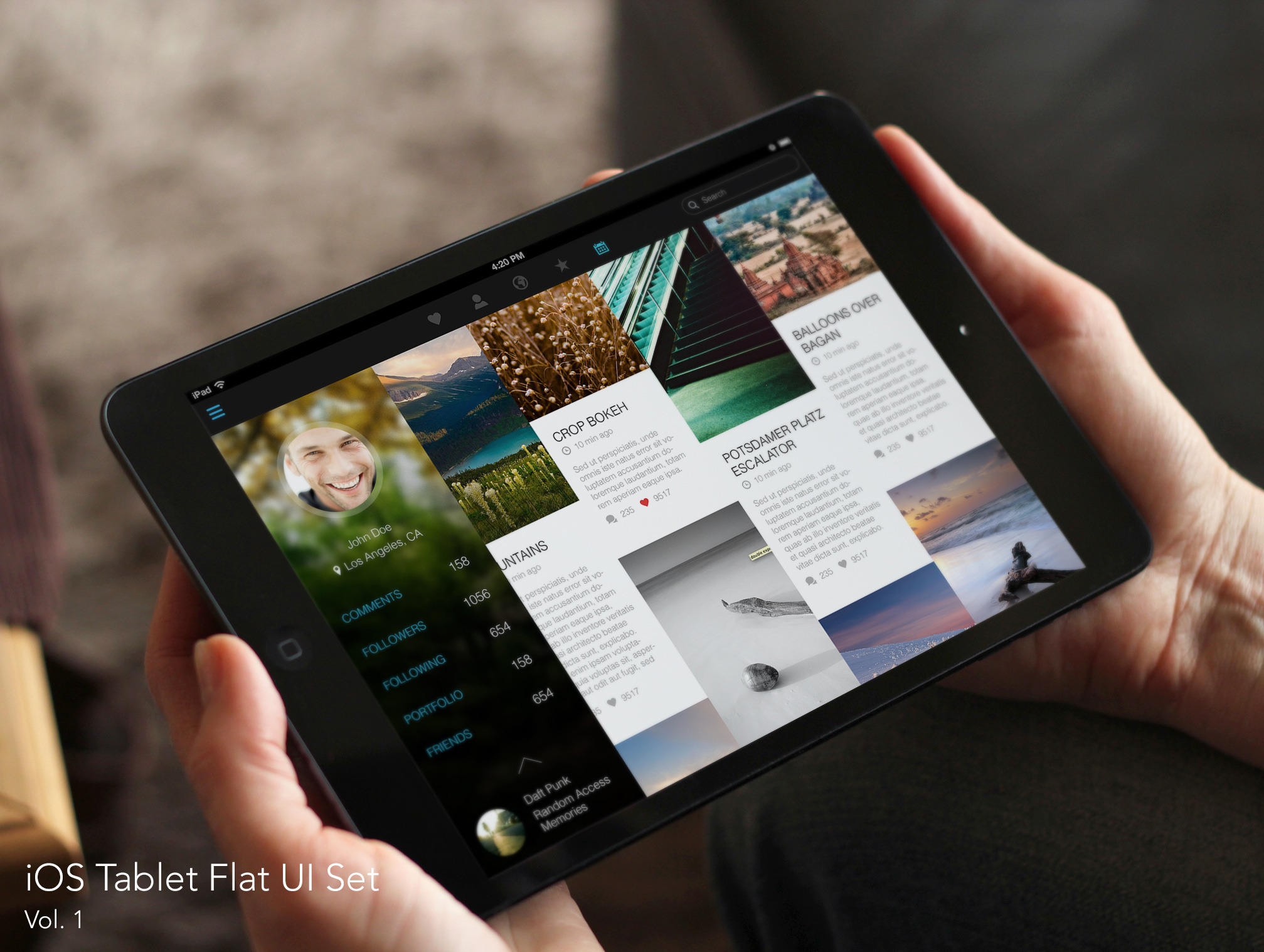 iOS Tablet Flat UI Set Vol. 1, an UI Kit Template by Yuriy Kondratkov