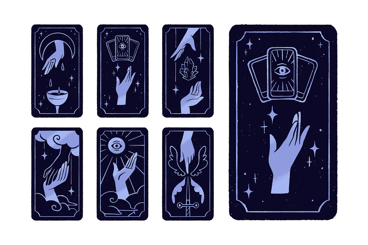 Magic tarot card back designs set, a Decorative Illustration by ...