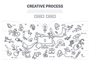 Creative Process Background Template, an Illustration by Flat Icons